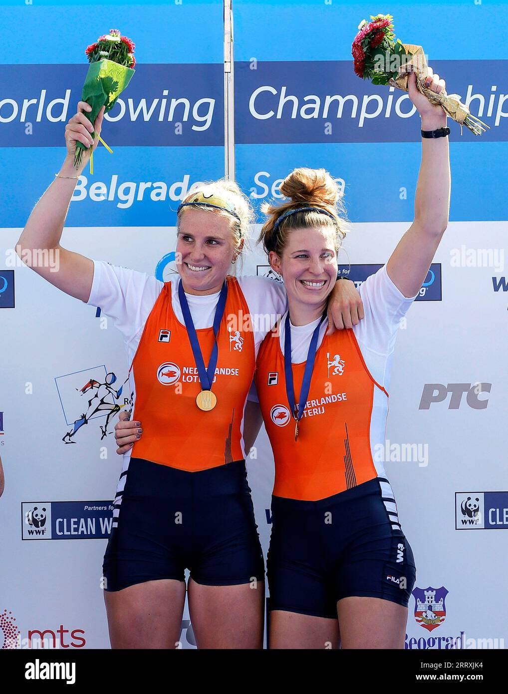 Belgrade, Serbia. 9th Sep, 2023. Gold medalists Ymkje Clevering (L) and ...