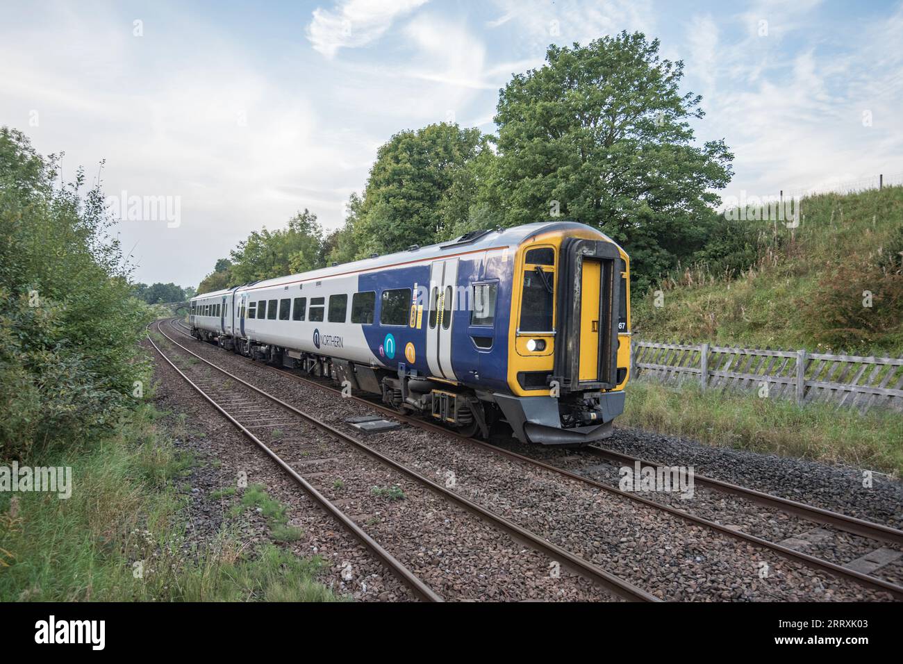 Class 158 diesel passing through Long Preston (shortly before Steam ...