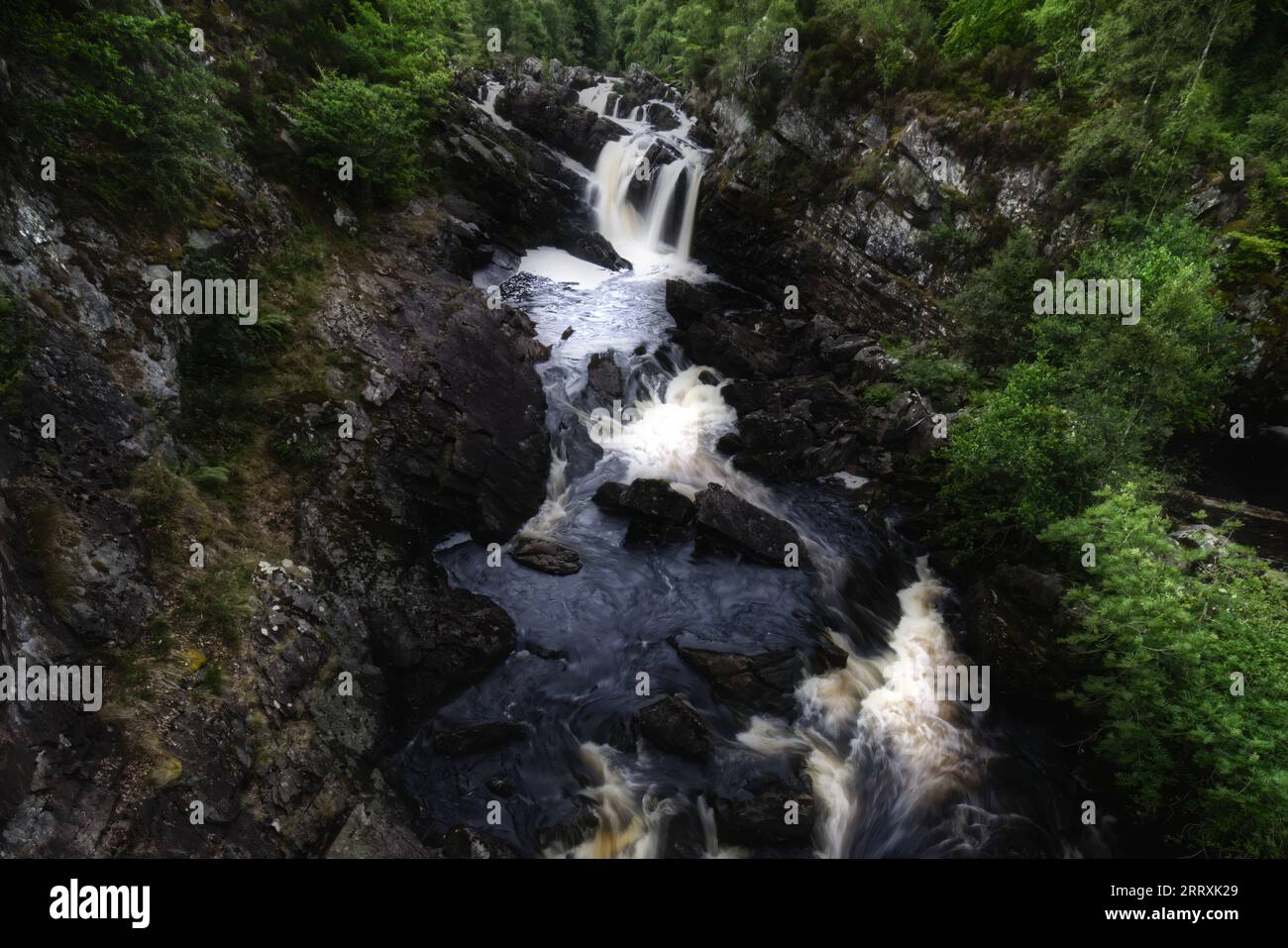 Fairy Glen Falls, Rogie Falls, and Falls of Foyers near Inverness Stock ...