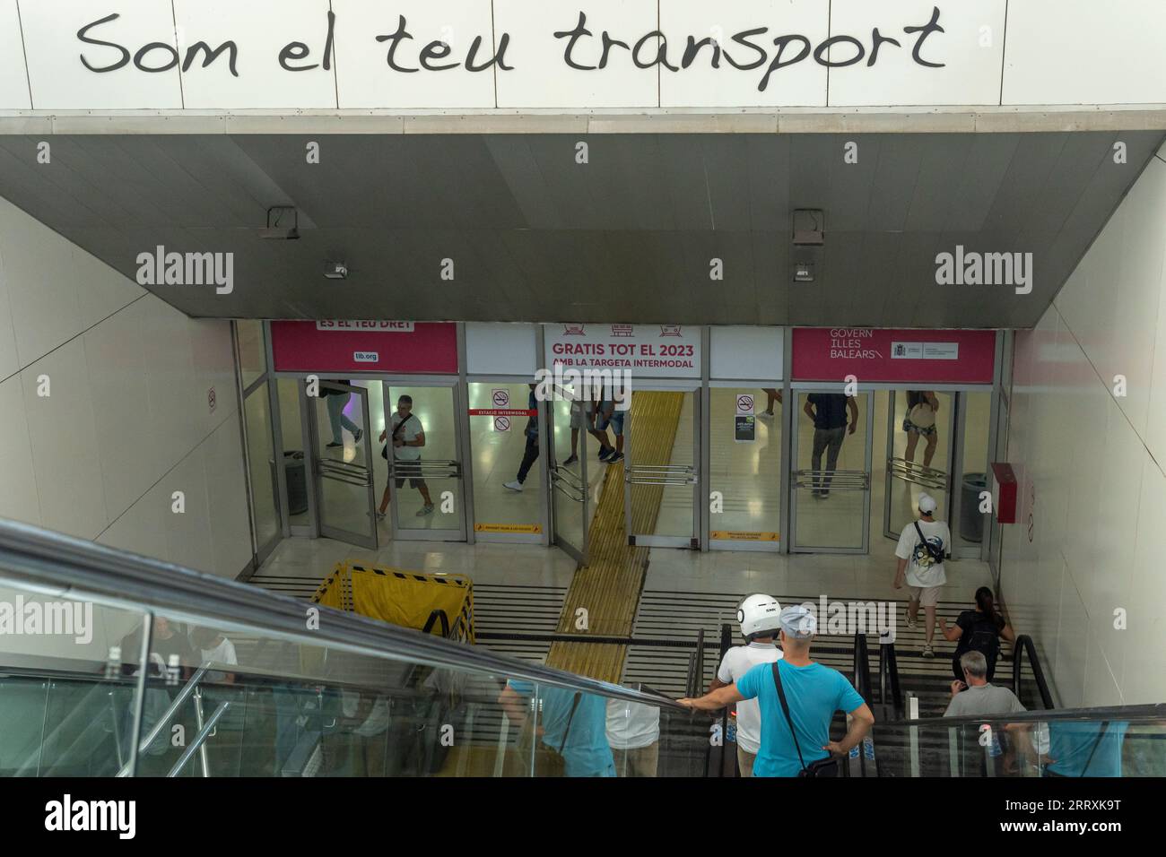 Palma de Mallorca, Spain; august 10 2023: Intermodal bus and train ...
