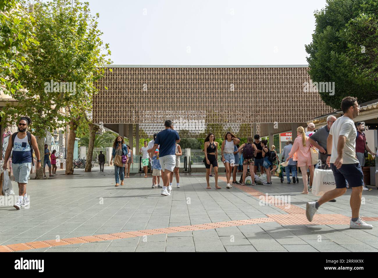 Palma de Mallorca, Spain; august 10 2023: Intermodal bus and train ...