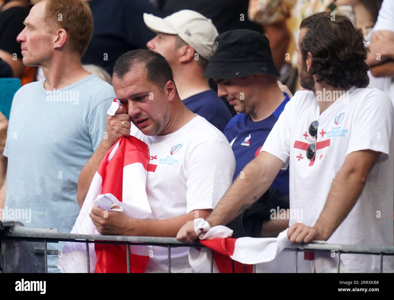 Georgia fan shows his emotion during the national anthems before the ...