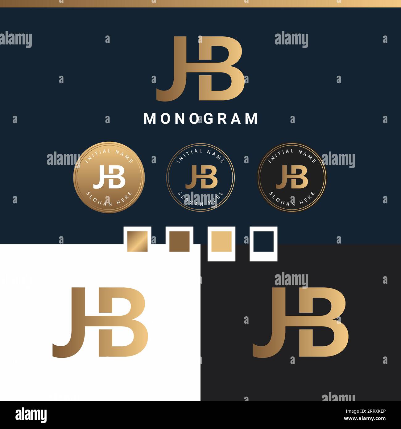 Luxury JB or BJ Initial Monogram Text Letter Logo Design Stock Vector Image & Art - Alamy