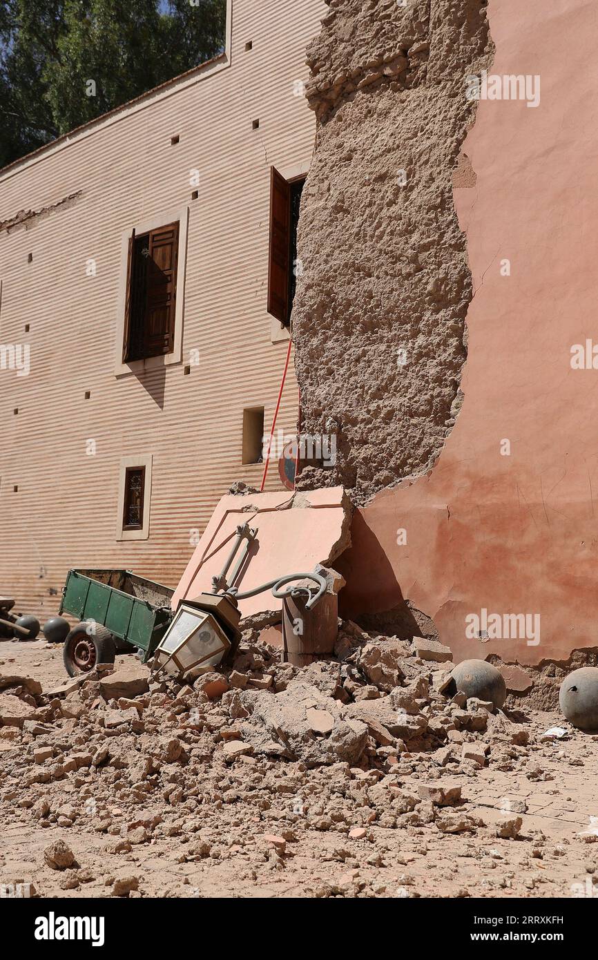 Marrakesh. 9th Sep, 2023. This photo taken on Sept. 9, 2023 shows a ...