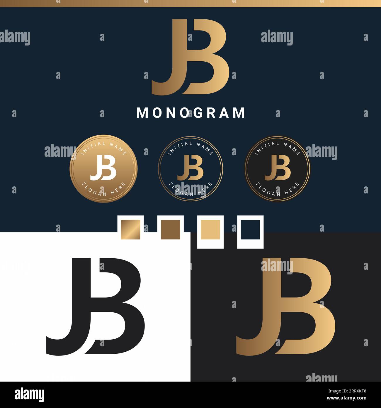 Luxury JB or BJ Initial Monogram Text Letter Logo Design Stock Vector Image & Art - Alamy
