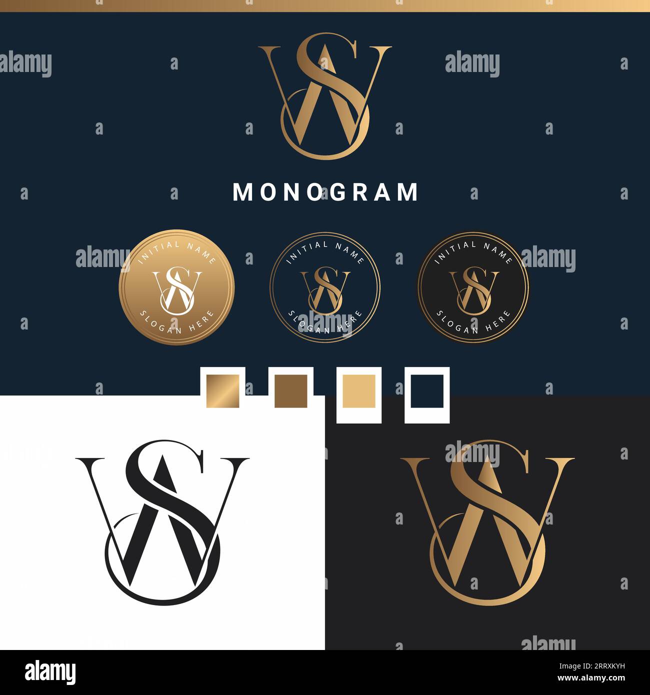 S w monogram hi-res stock photography and images - Alamy