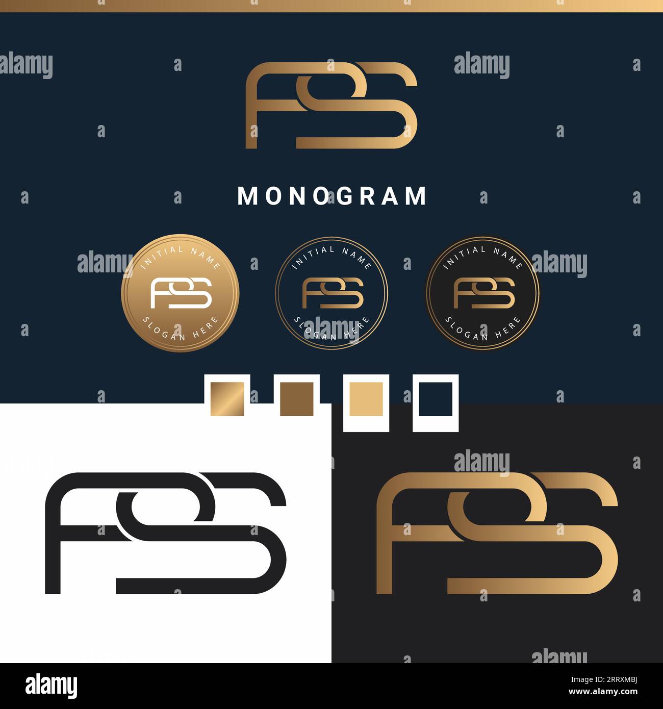 Luxury SP or PS Initial Monogram Text Letter Logo Design Stock Vector ...