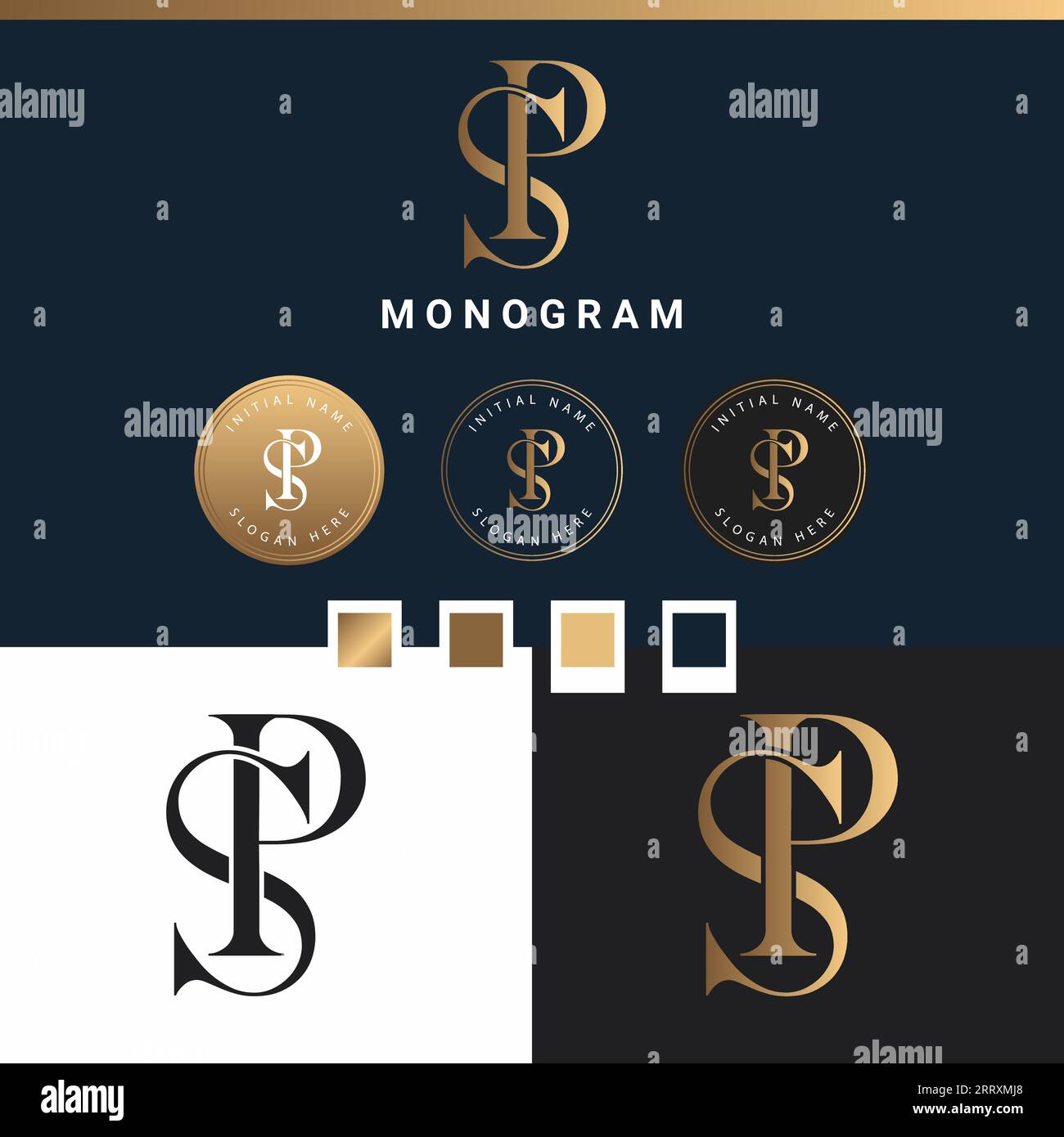 Luxury SP or PS Initial Monogram Text Letter Logo Design Stock Vector Image & Art - Alamy