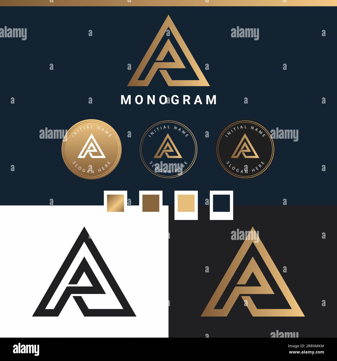 Luxury RA or AR Initial Monogram Text Letter Logo Design Stock Vector ...