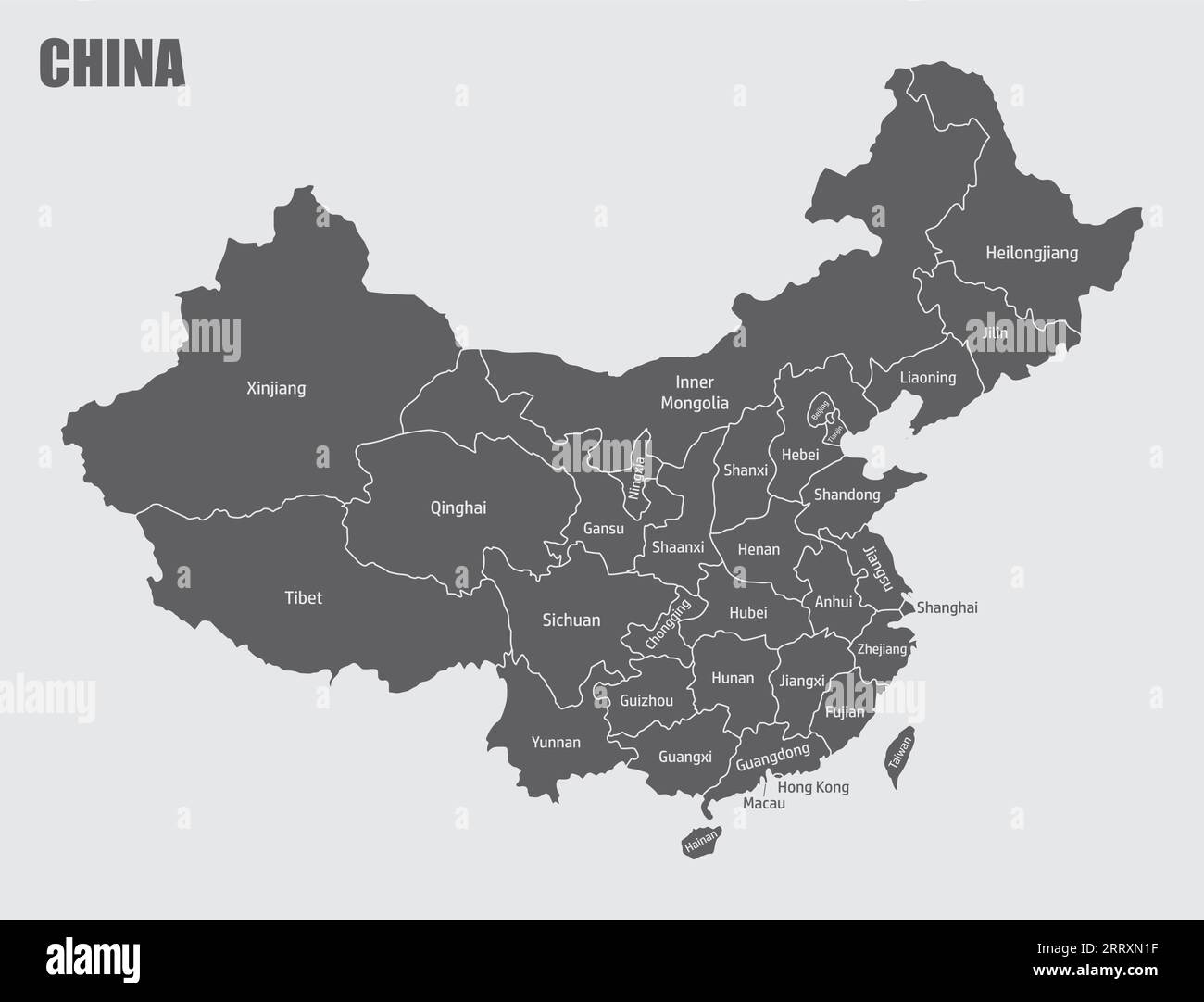 Administrative map china Stock Vector Images - Alamy