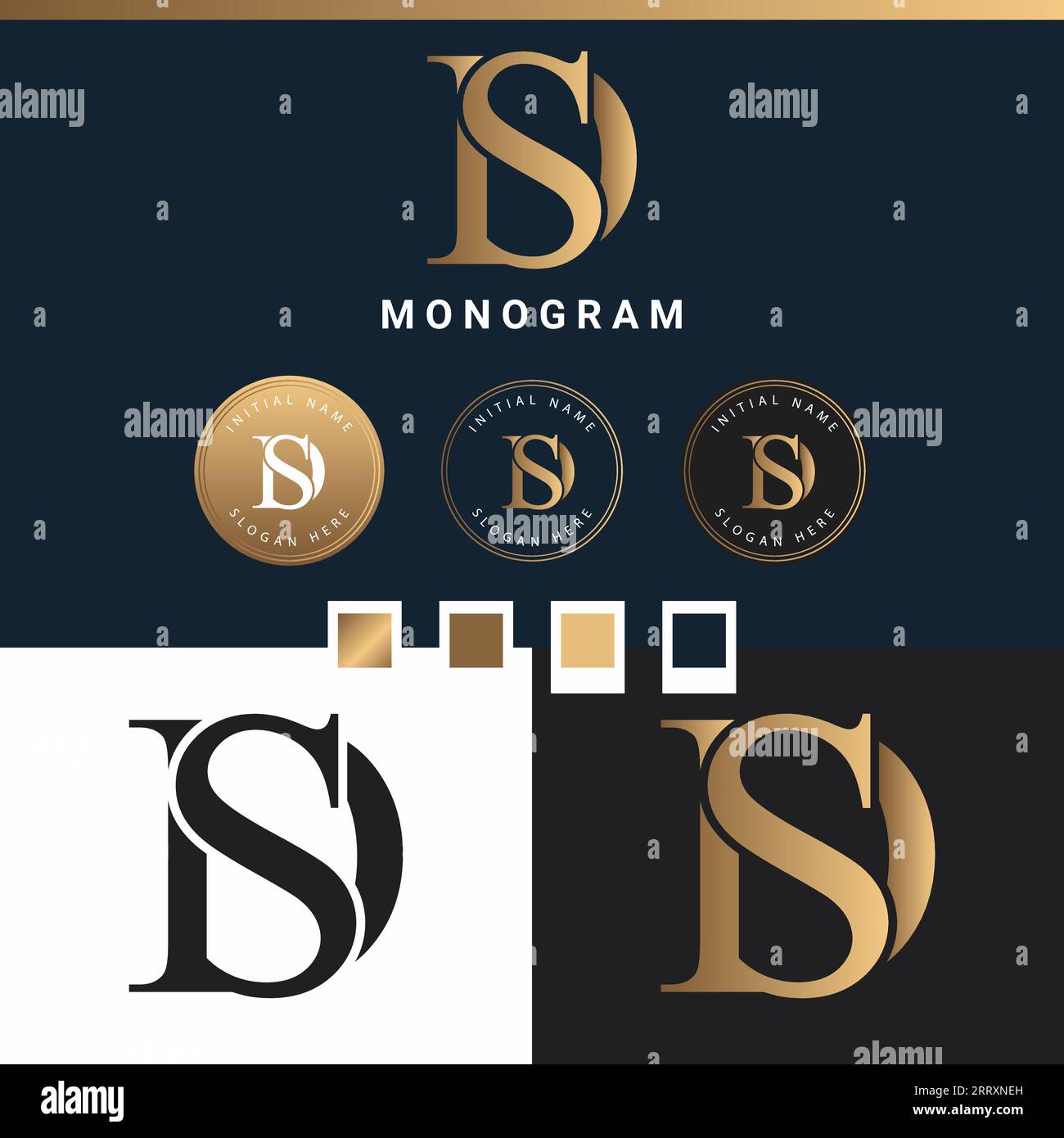 Luxury SD or DS Initial Monogram Text Letter Logo Design Stock Vector Image & Art - Alamy