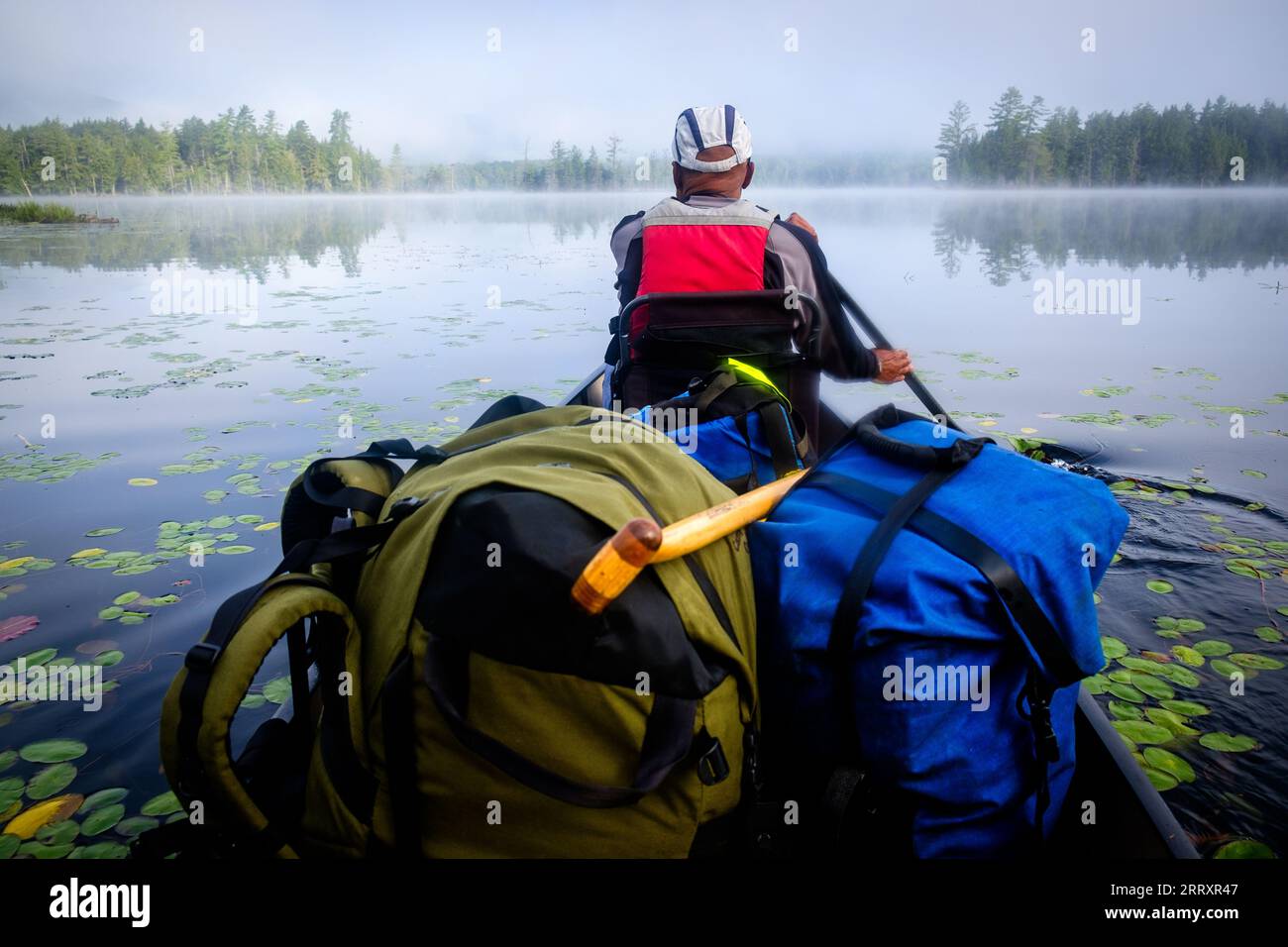 Canoeing in the Adirondack Mountains of New York State, USA, Essex ...