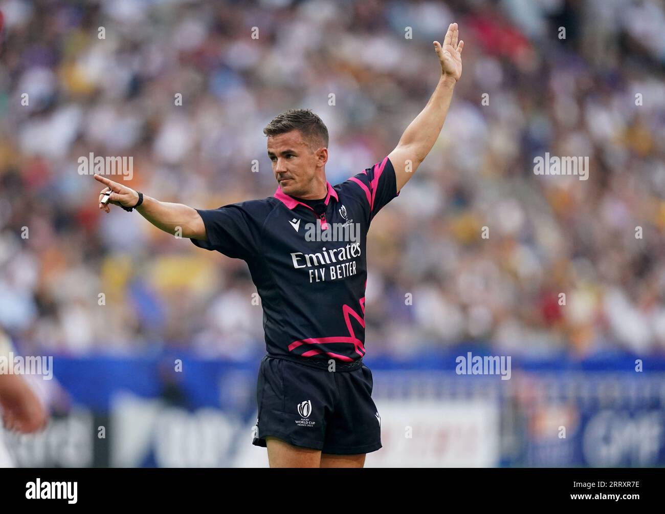 Referee Luke Pearce during the 2023 Rugby World Cup Pool C match at the ...