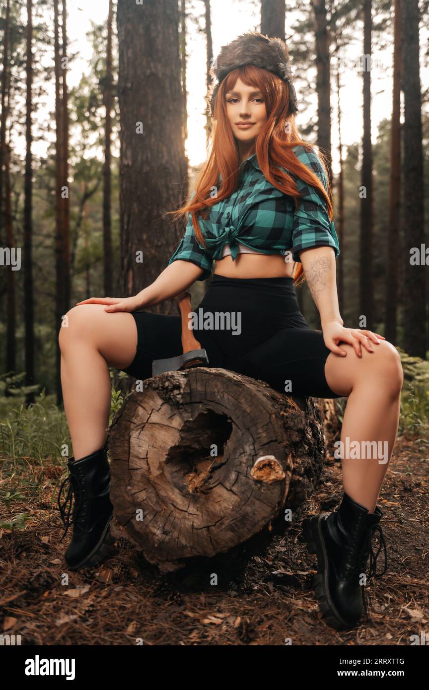 The girl made a cosplay on Wendy from Gravity Falls Stock Photo Alamy