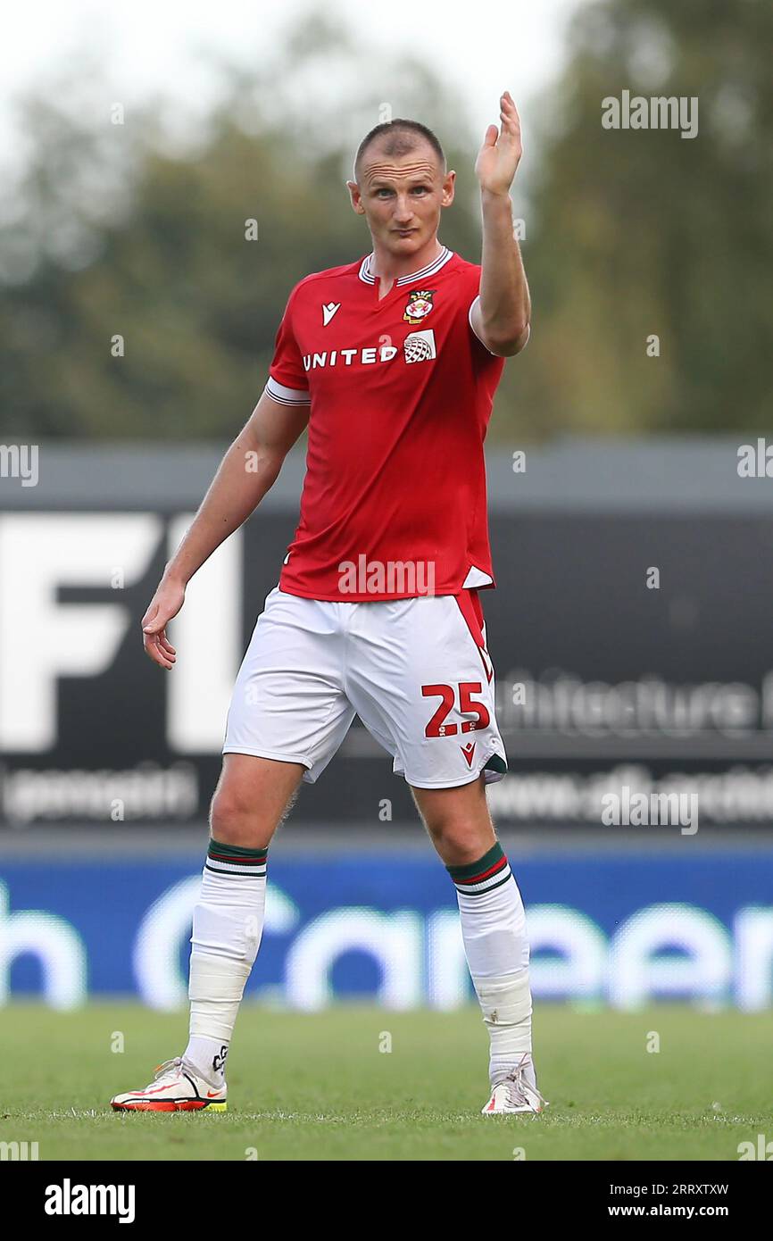 Wrexham, UK. 09th Sep, 2023. William Boyle of Wrexham looks on. EFL ...