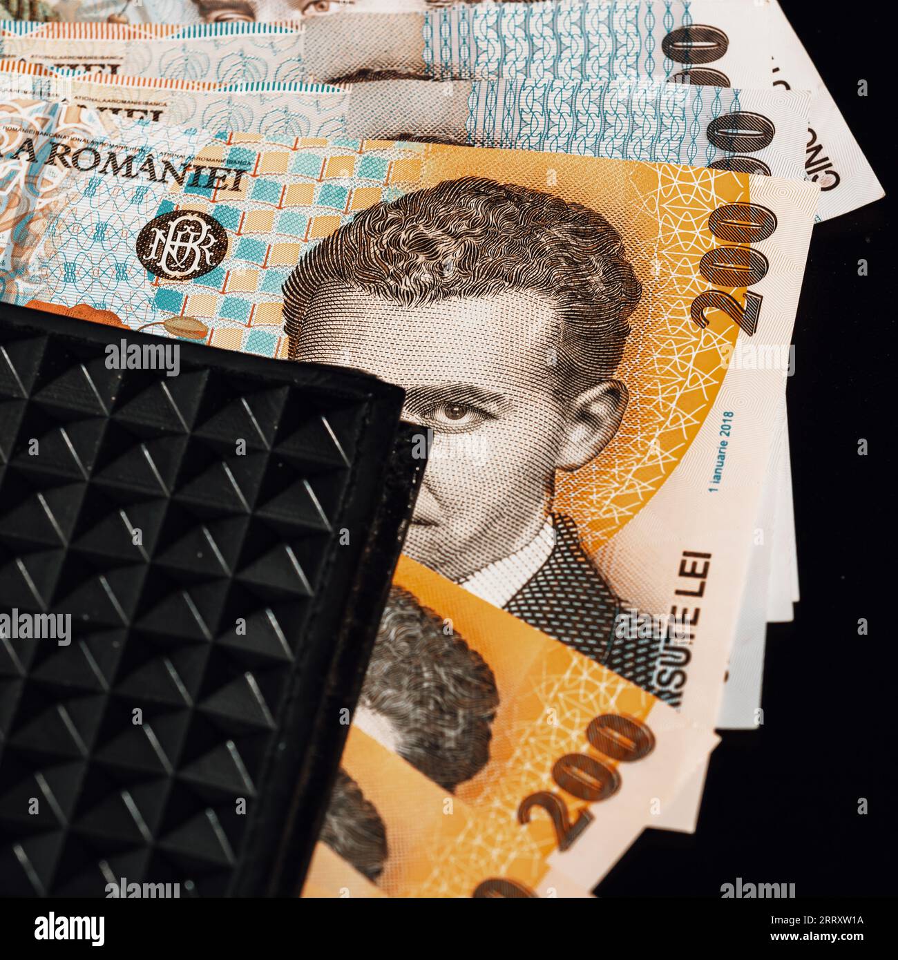 Romanian LEI Currency Banknote. RON Money European Currency Stock Photo ...