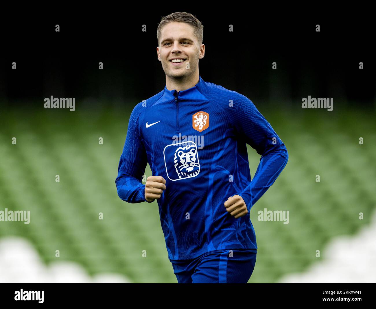 DUBLIN - Joey Veerman during training in the run-up to the Dutch team's ...