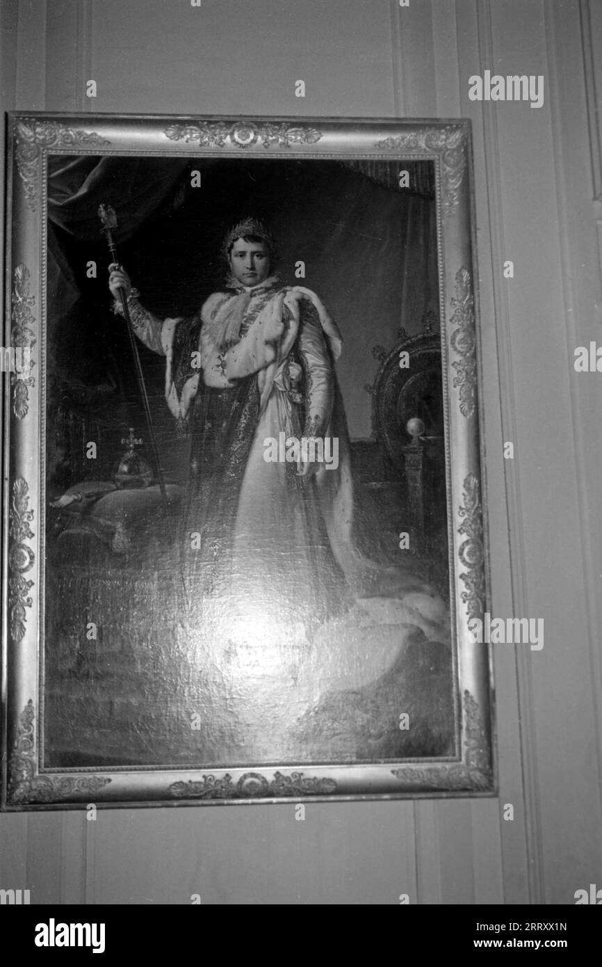 Gemälde von Napoleon I im Schloss Fontainebleau, 1962. Painting of ...