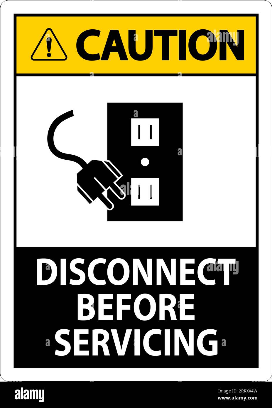 Caution Sign Disconnect Before Servicing Stock Vector Image & Art - Alamy