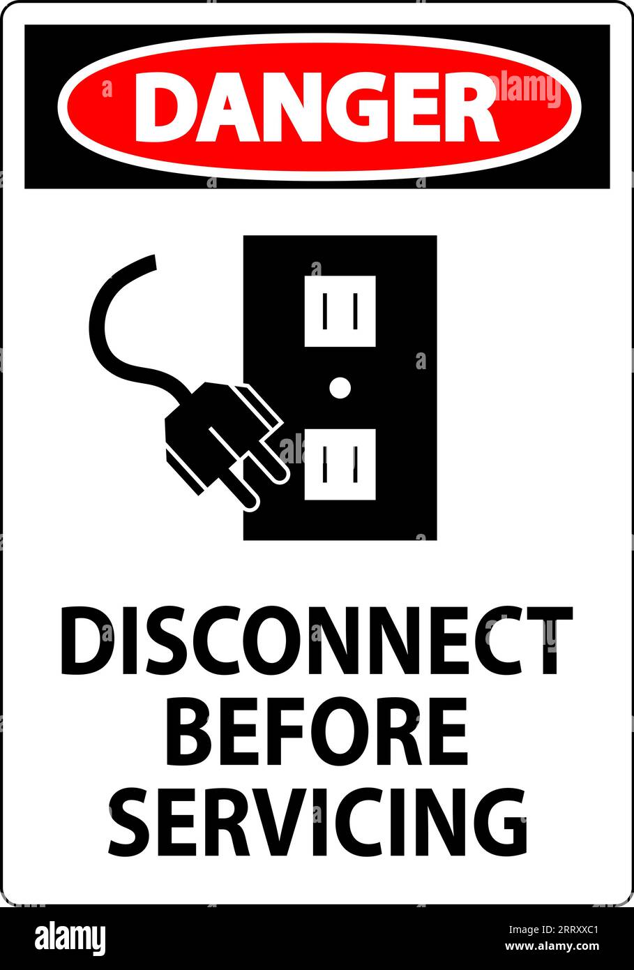 Danger Sign Disconnect Before Servicing Stock Vector Image & Art - Alamy