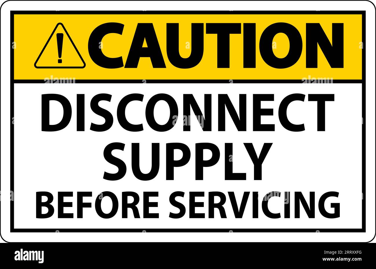 Caution Sign Disconnect Supply Before Servicing Sign Stock Vector Image ...