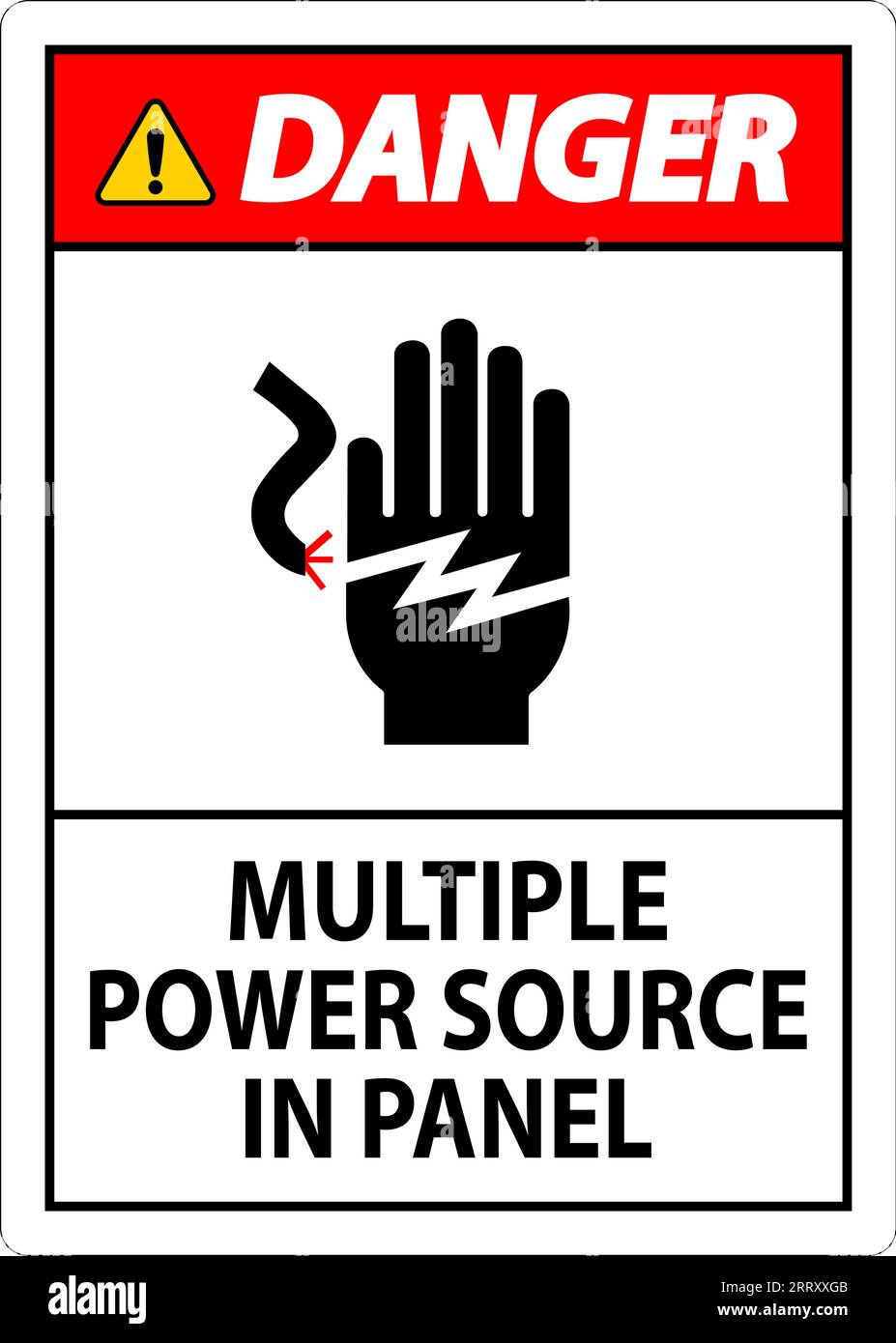 Danger Sign Multiple Power Source In Panel Stock Vector Image & Art - Alamy