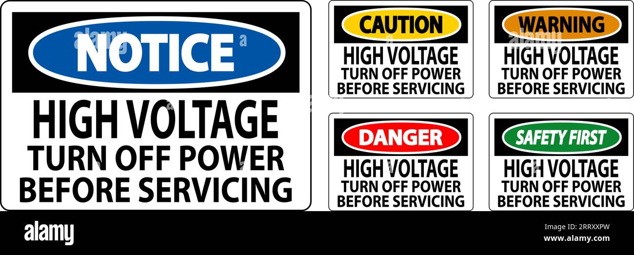 Danger Sign High Voltage Turn Off Power Before Servicing Stock Vector ...