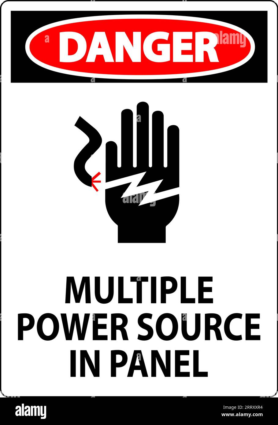 Danger Sign Multiple Power Source In Panel Stock Vector Image & Art - Alamy
