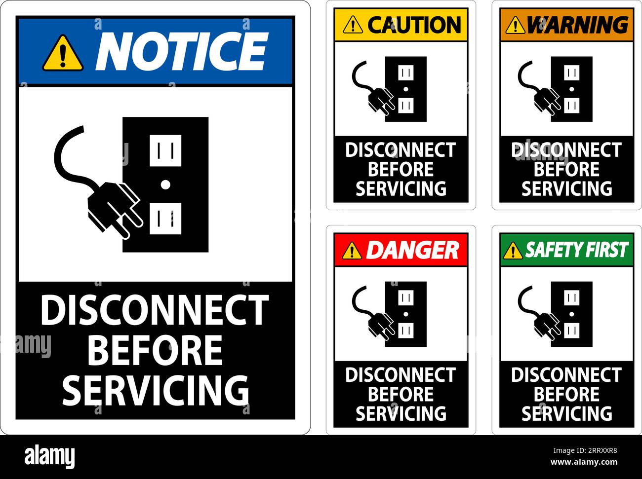 Danger Sign Disconnect Before Servicing Stock Vector Image & Art - Alamy