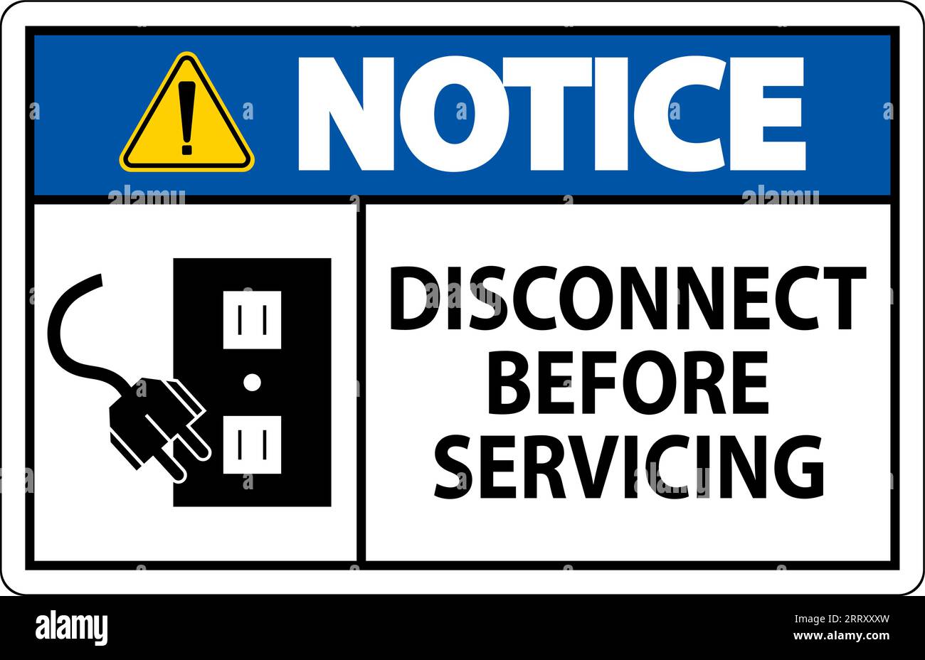 Notice Sign Disconnect Before Servicing Stock Vector Image & Art - Alamy