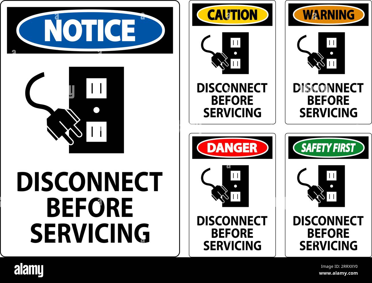 Danger Sign Disconnect Before Servicing Stock Vector Image & Art - Alamy