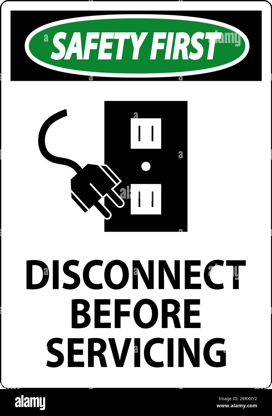Safety First Sign Disconnect Before Servicing Stock Vector Image & Art ...