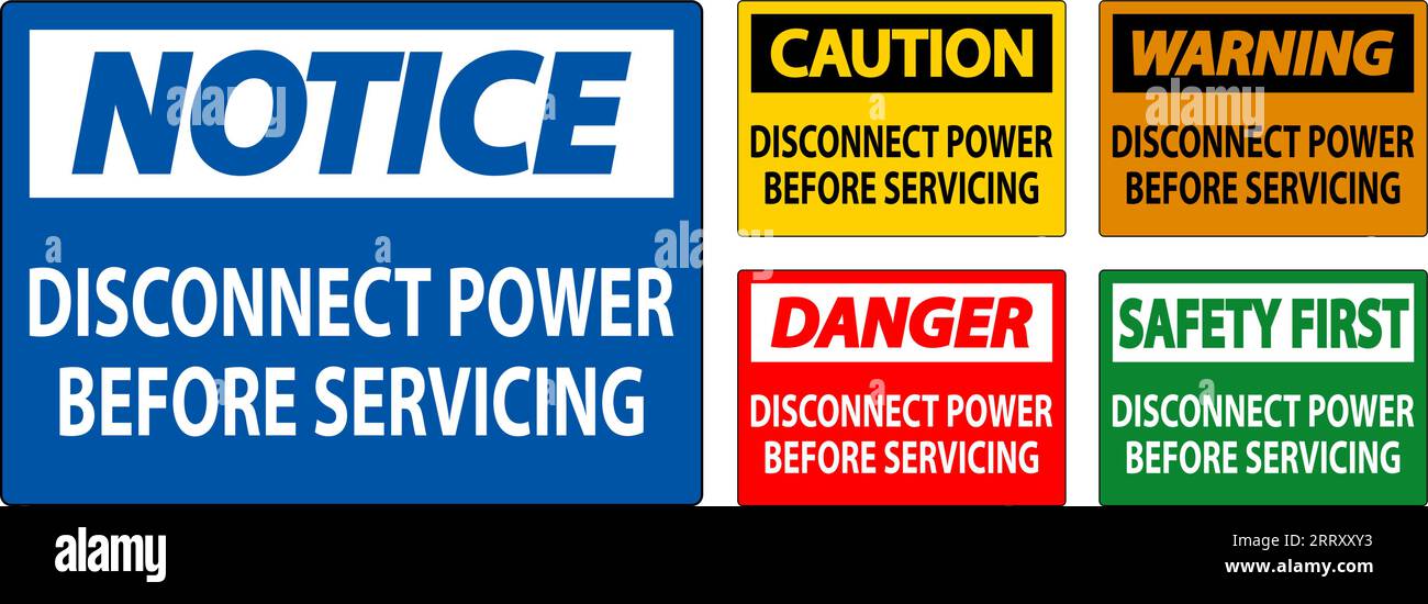 Danger Sign Disconnect Power Before Servicing Stock Vector Image & Art ...