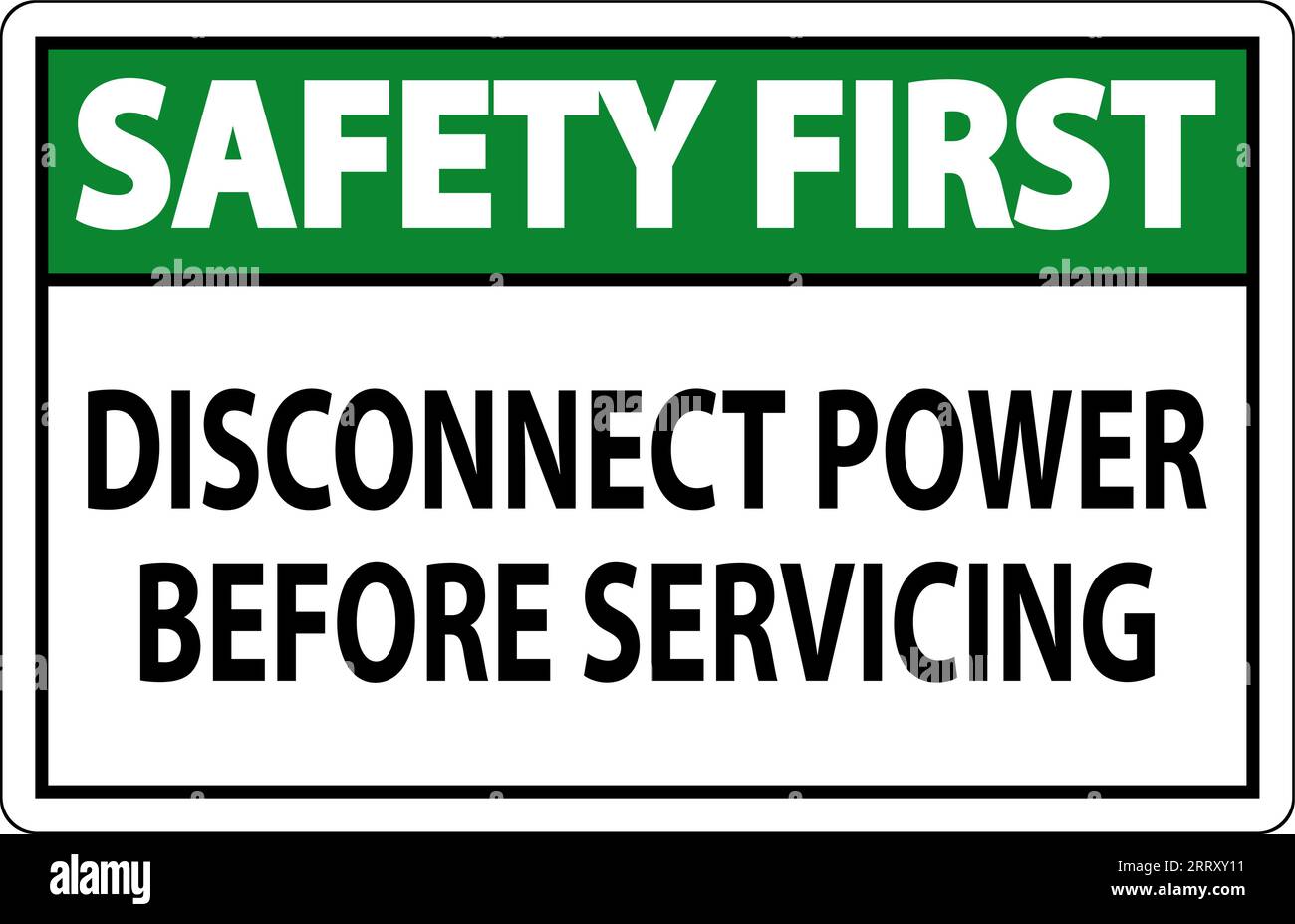 Safety First Sign Disconnect Power Before Servicing Stock Vector Image ...