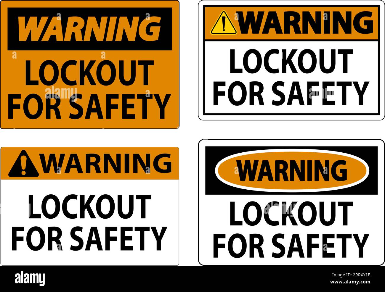 Warning Sign, Lockout For Safety Stock Vector Image & Art - Alamy