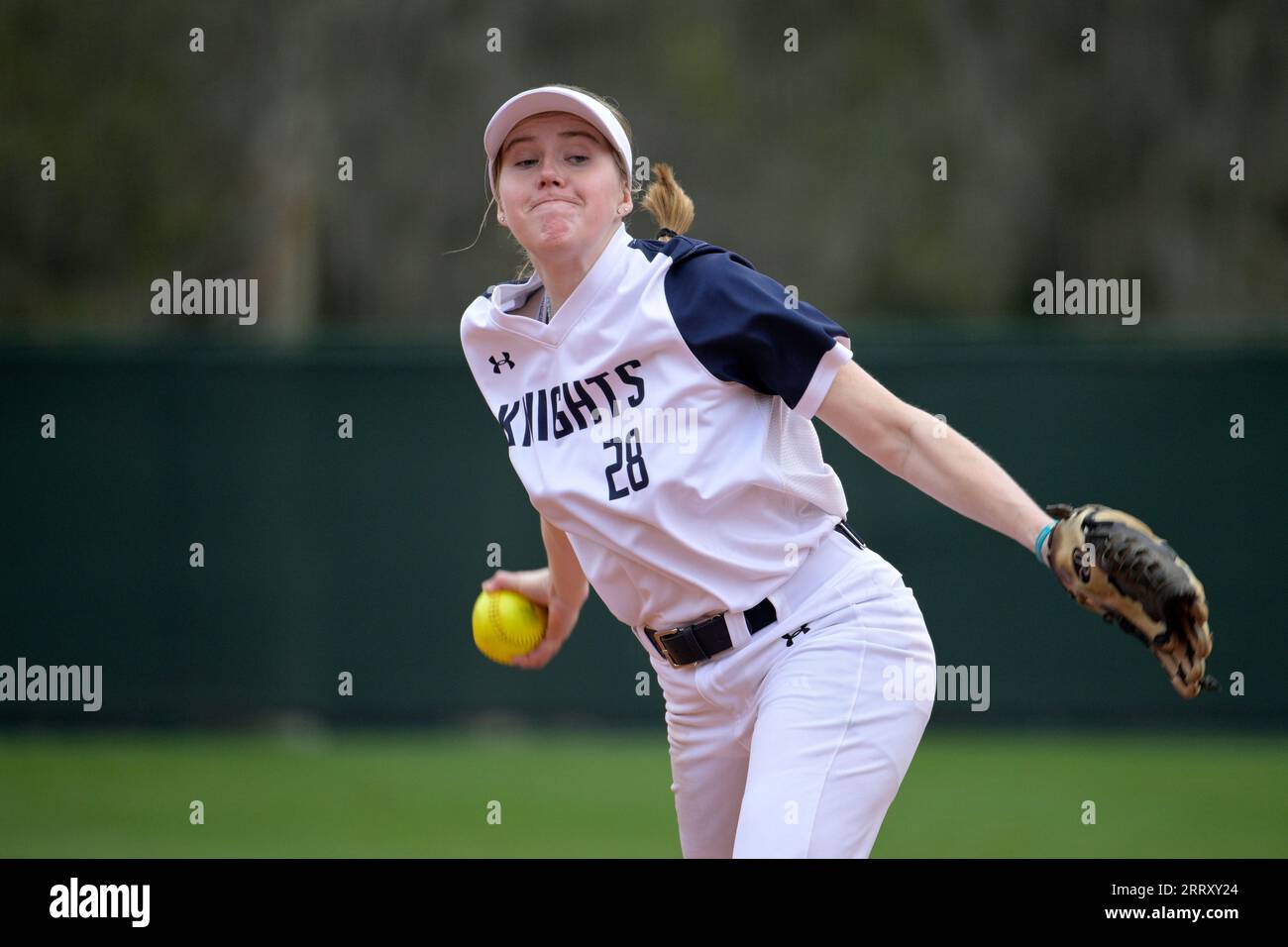 Farleigh Dickinson pitcher Payton Wagner (28) throws during an NCAA ...