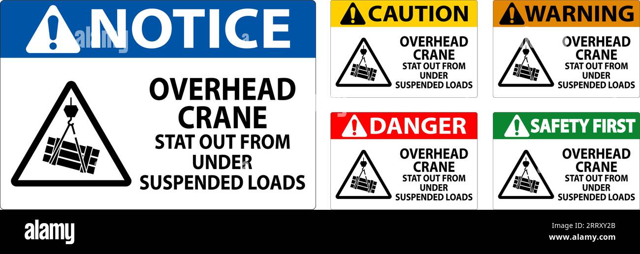 Caution Sign, Overhead Crane Suspended Loads Stock Vector Image & Art ...