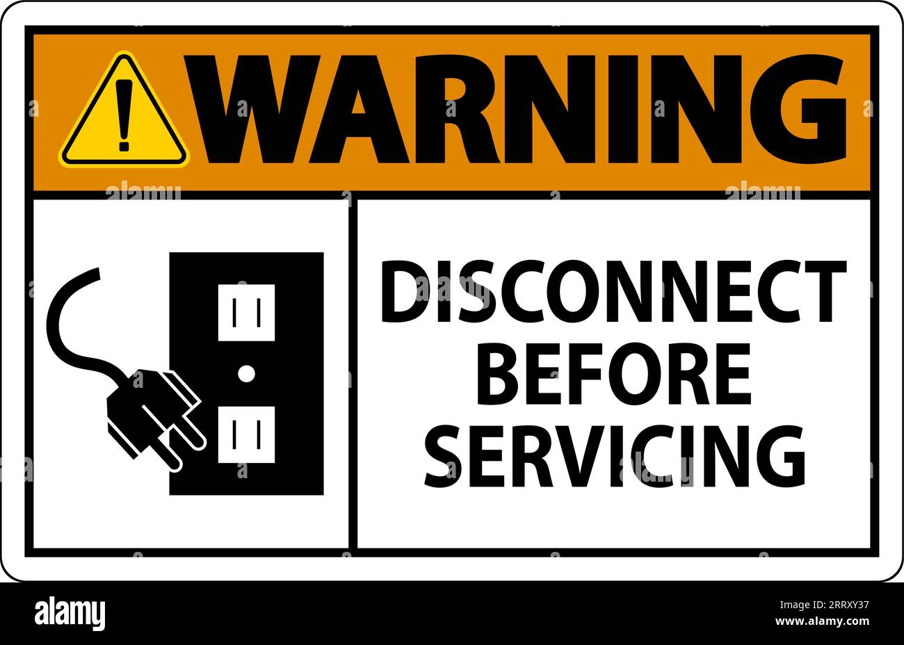 Warning Sign Disconnect Before Servicing Stock Vector Image & Art - Alamy