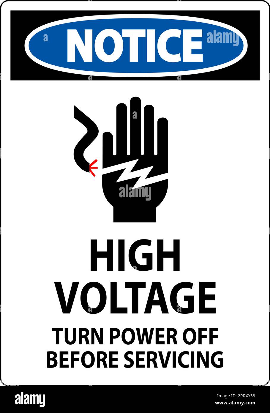 Notice Sign High Voltage - Turn Power Off Before Servicing Stock Vector ...