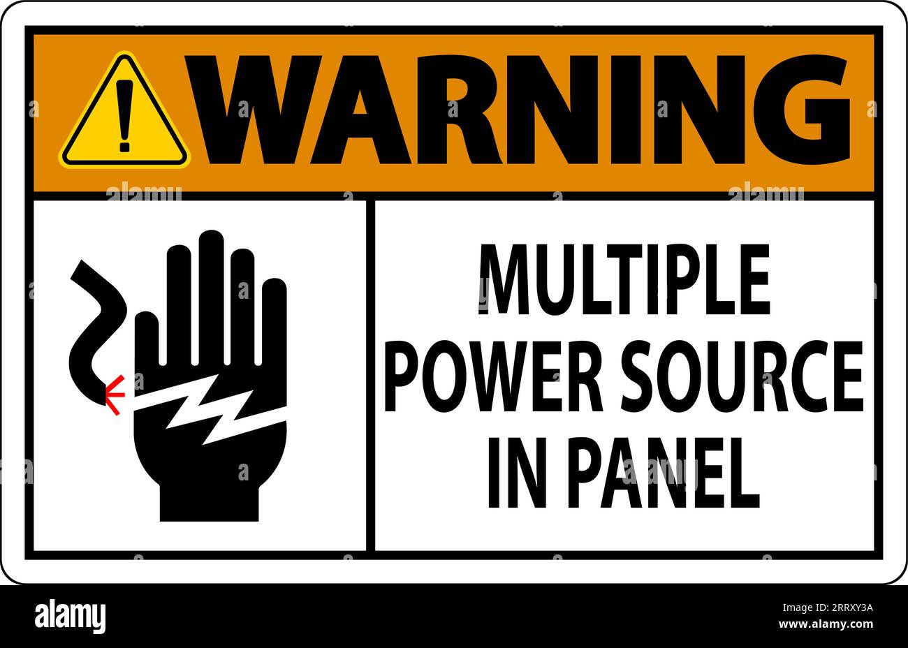 Warning Sign Multiple Power Source In Panel Stock Vector Image & Art ...