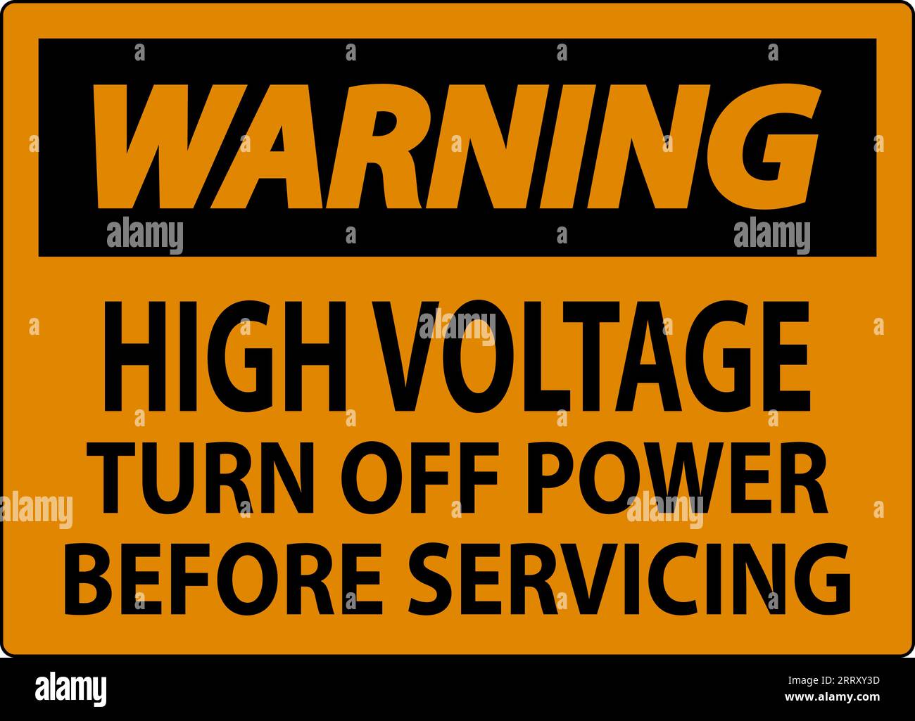 Warning Sign High Voltage Turn Off Power Before Servicing Stock Vector ...