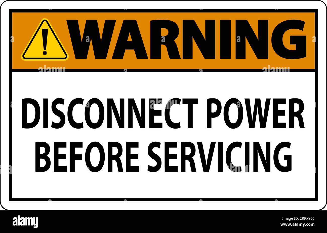Warning Sign Disconnect Power Before Servicing Stock Vector Image & Art ...