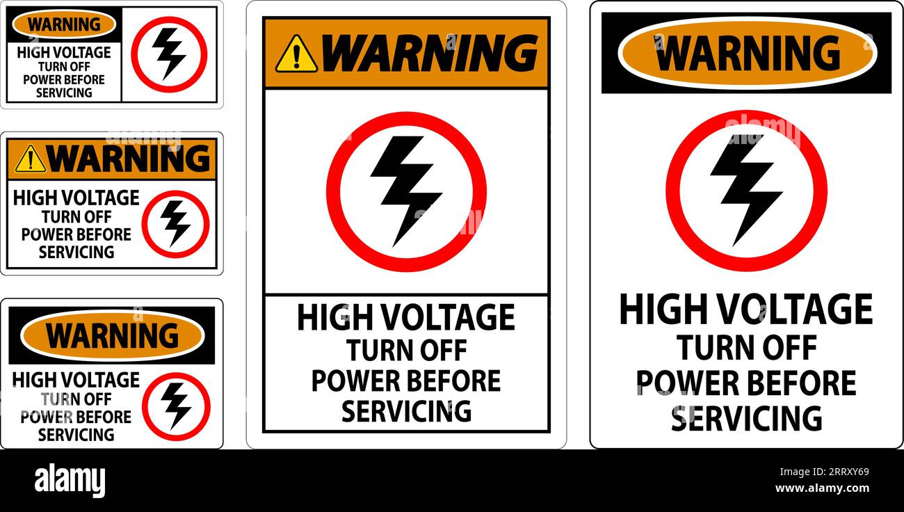 Warning Sign High Voltage - Turn Off Power Before Servicing Stock ...