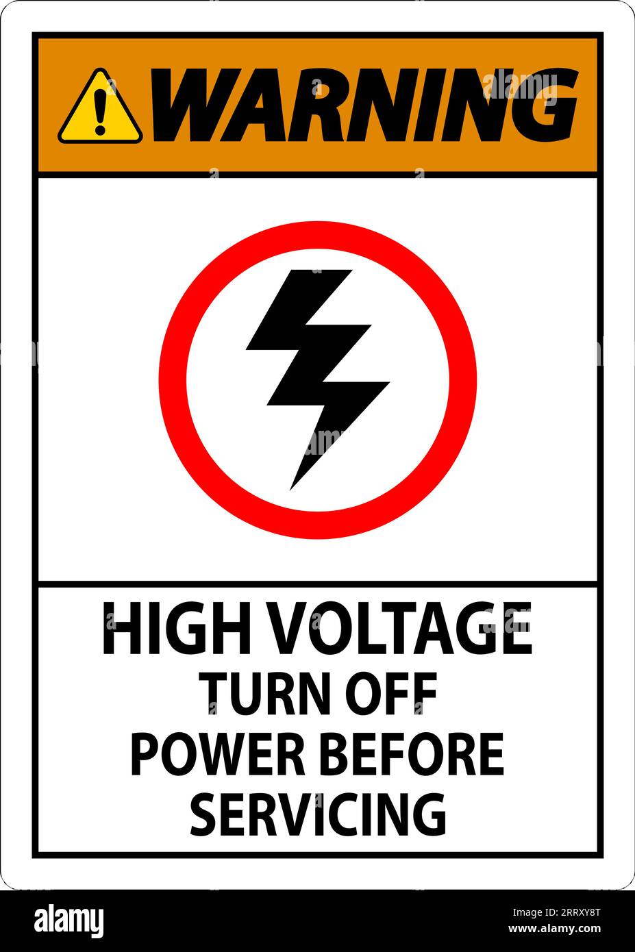 Warning Sign High Voltage - Turn Off Power Before Servicing Stock ...