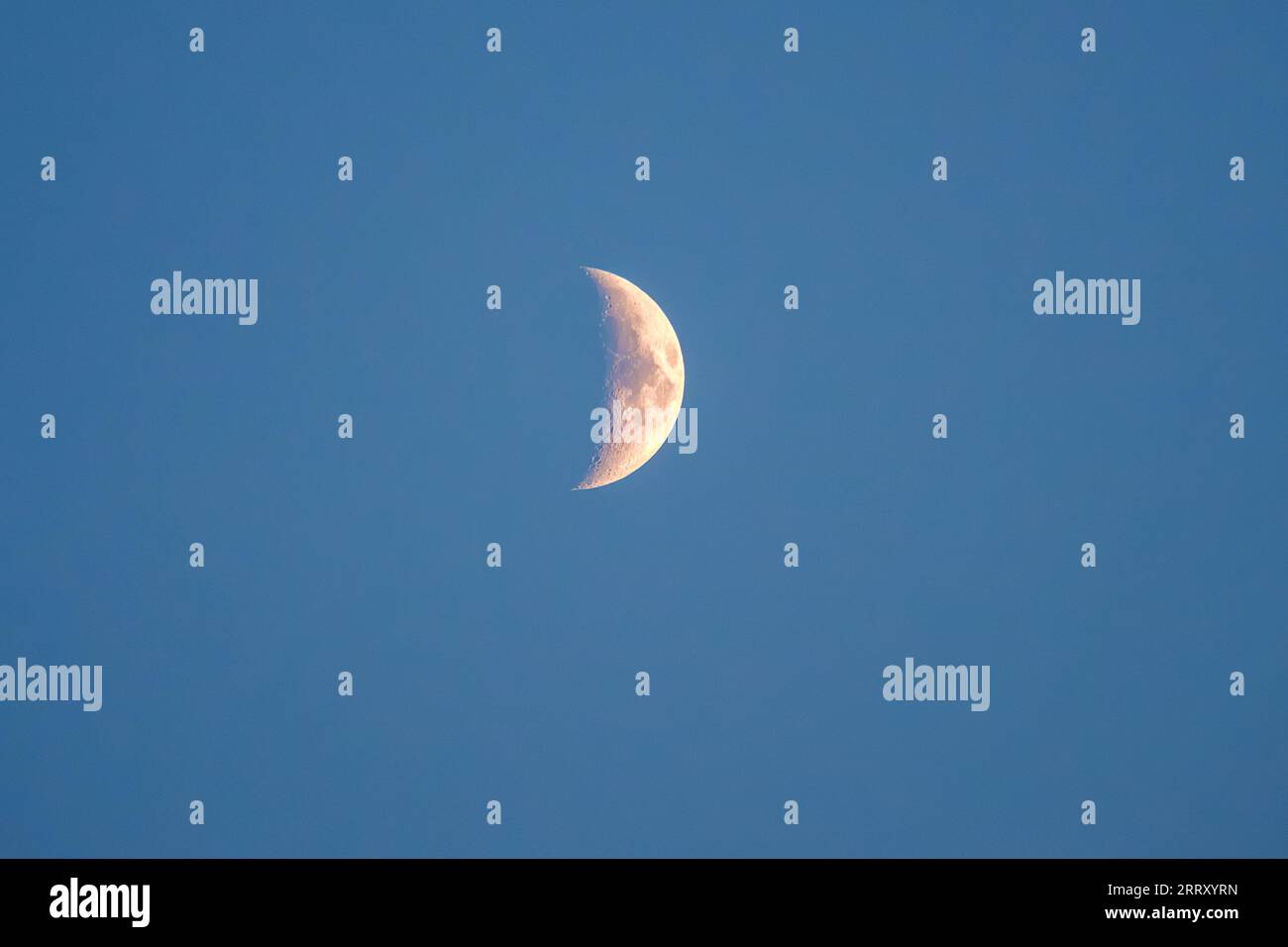 Crescent moon seen while canoeing in the Adirondack Mountains of New ...