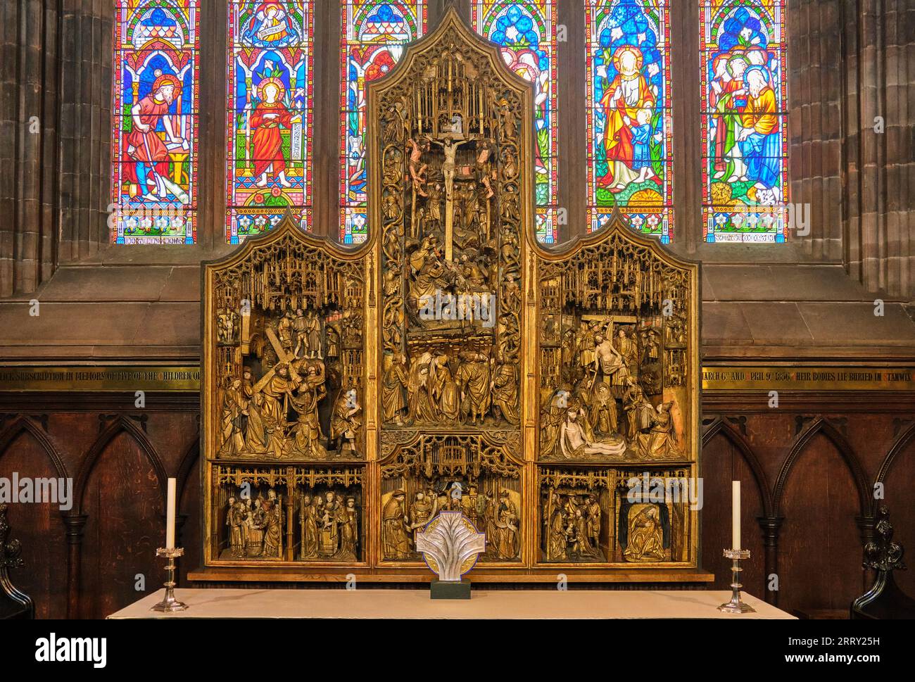 The Brougham Triptych in Carlisle Cathedral, Carlisle, Cumbria Stock ...