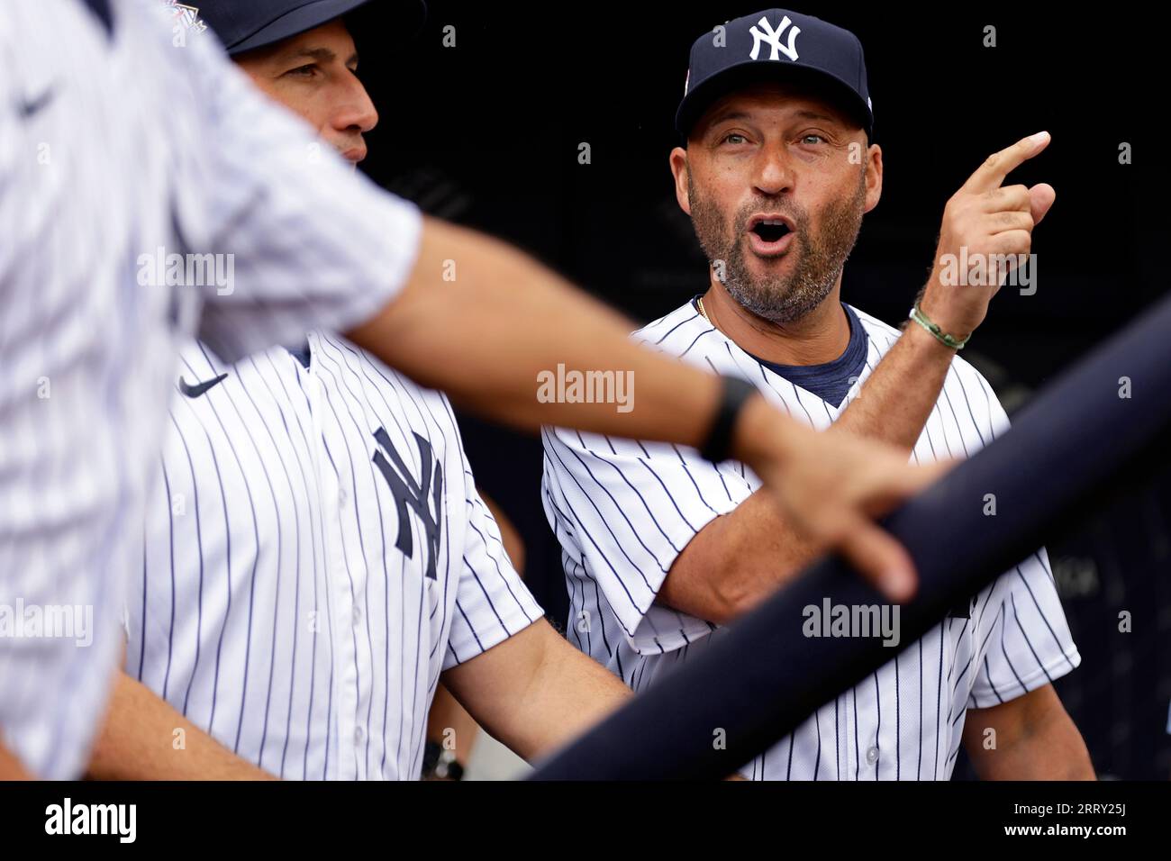 Former New York Yankees' Derek Jeter is seen during Yankees Old-Timers' Day ceremony before a ...