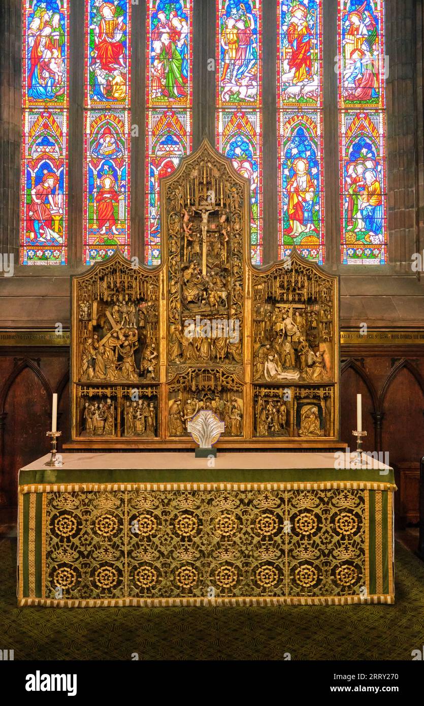 The Brougham Triptych in Carlisle Cathedral, Carlisle, Cumbria Stock ...