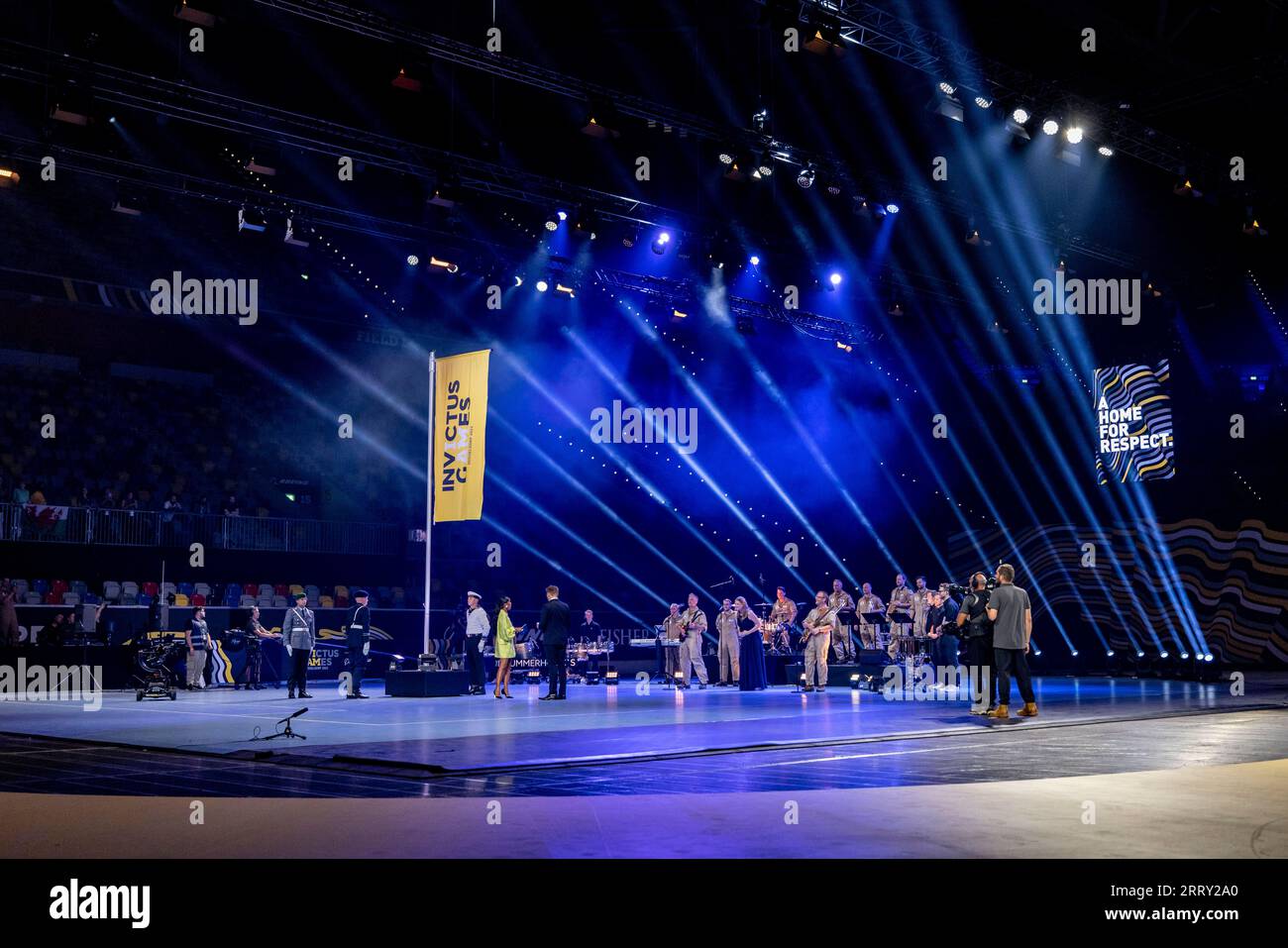 Duesseldorf, Germany. 09th Sep, 2023. The Invictus Games flag is ...