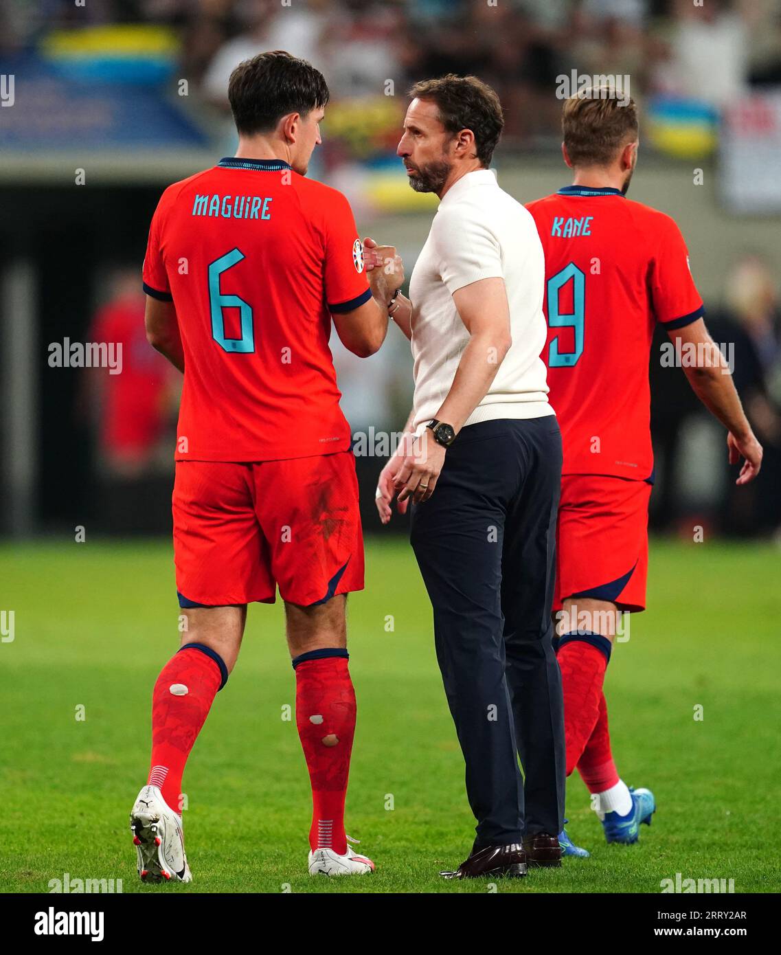 England Manager Gareth Southgate And Harry Maguire After The Uefa Euro
